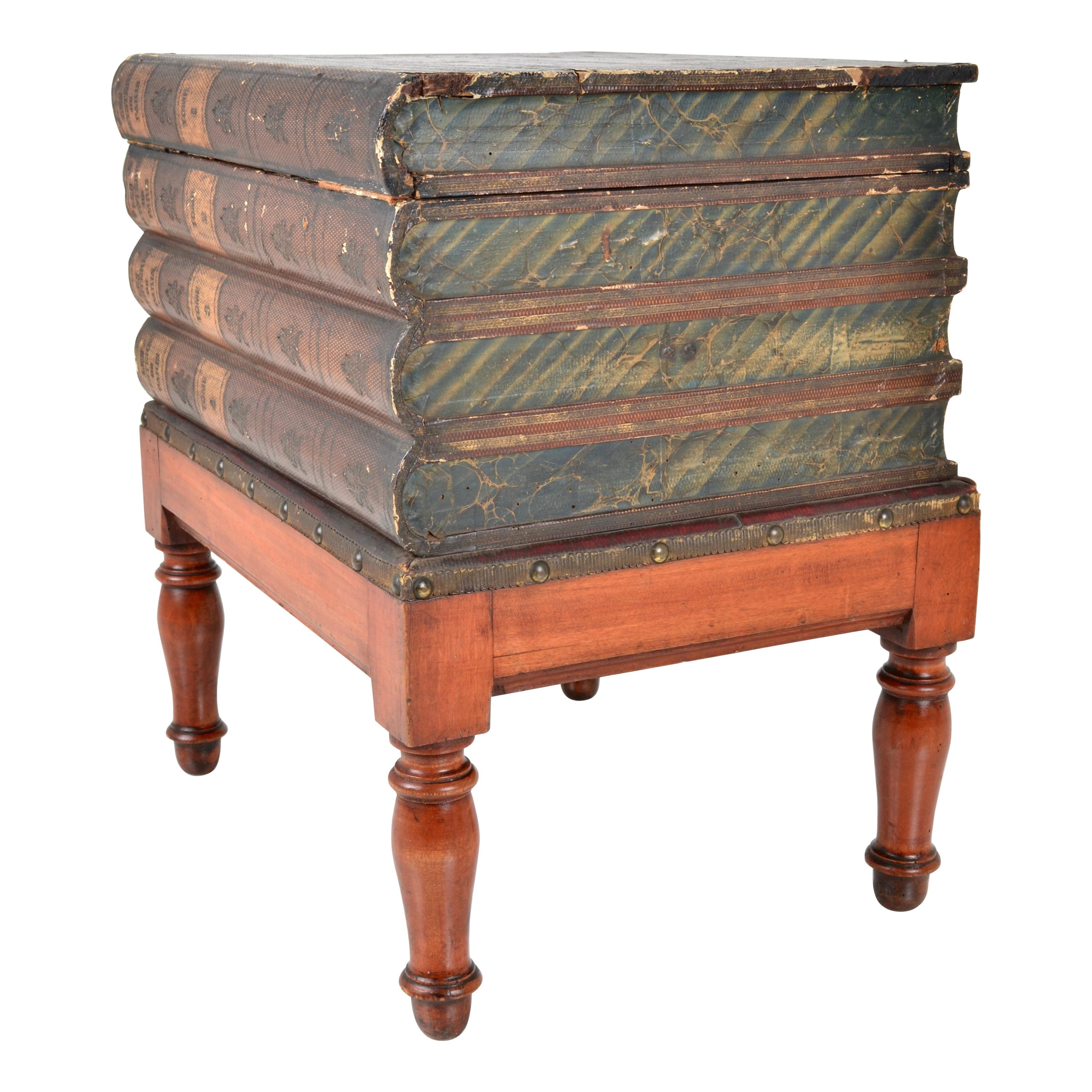 Antique Book Box on Stand, England, 19th Century at 1stDibs