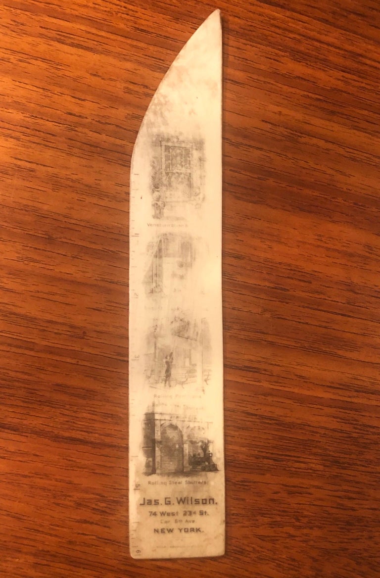 Antique Book Mark / Ruler Advertising, New York City For Sale at 1stDibs