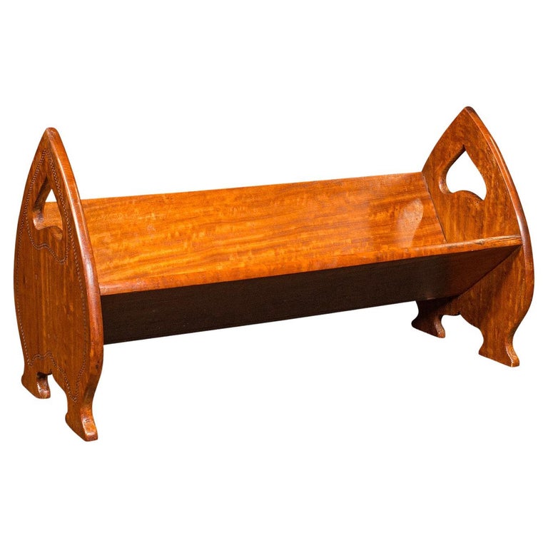 Antique Book Trough, English, Satinwood Novel Rack, Art Nouveau ...