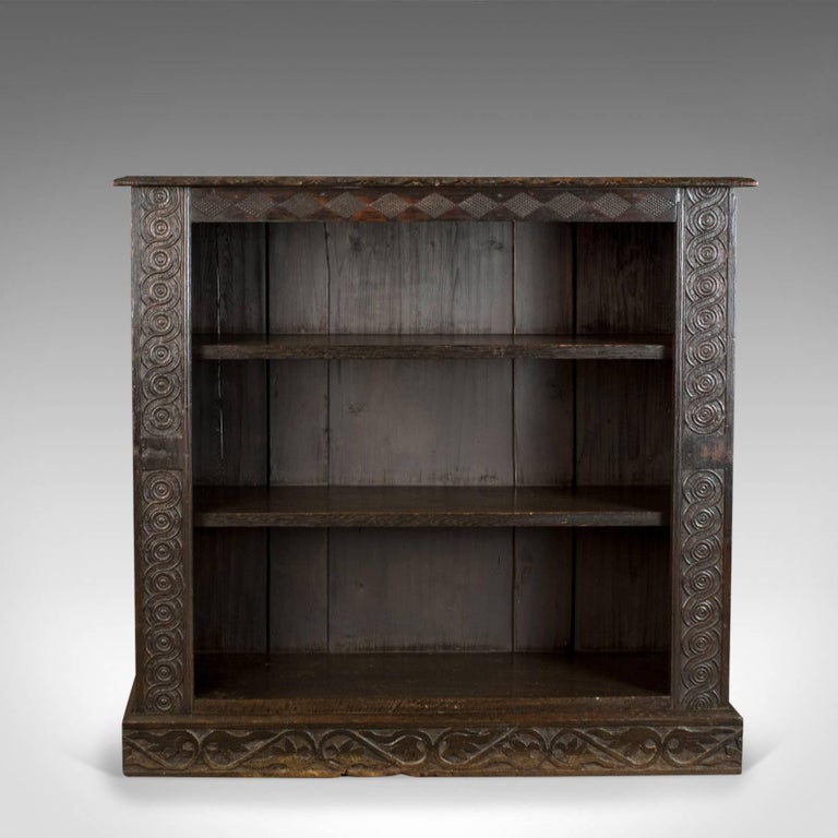 Antique Bookshelf, English Oak, Victorian Bookcase Jacobean Overtones ...