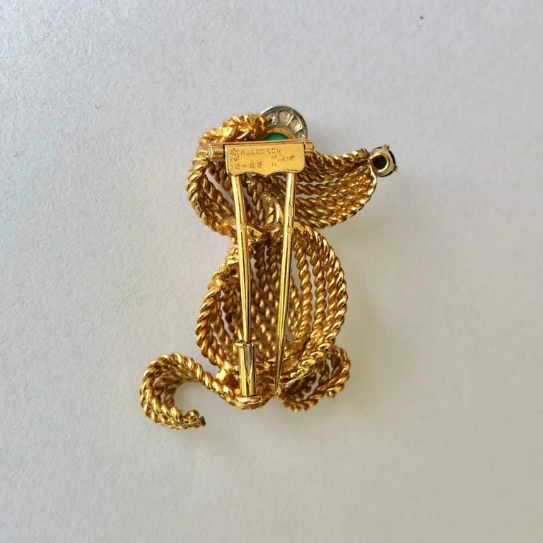1960s Boucheron Paris Gold Dog Brooch For Sale at 1stDibs