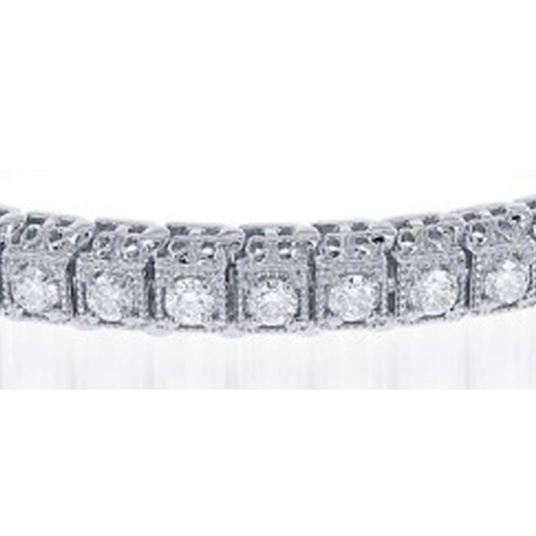 Box Style Diamond Tennis Bracelet, 1 Carat of Diamonds Set in 14 Karat ...