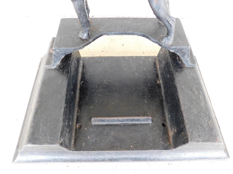 Antique Boxer Bull Dog Cast Iron Boot Scraper For Sale at 1stDibs