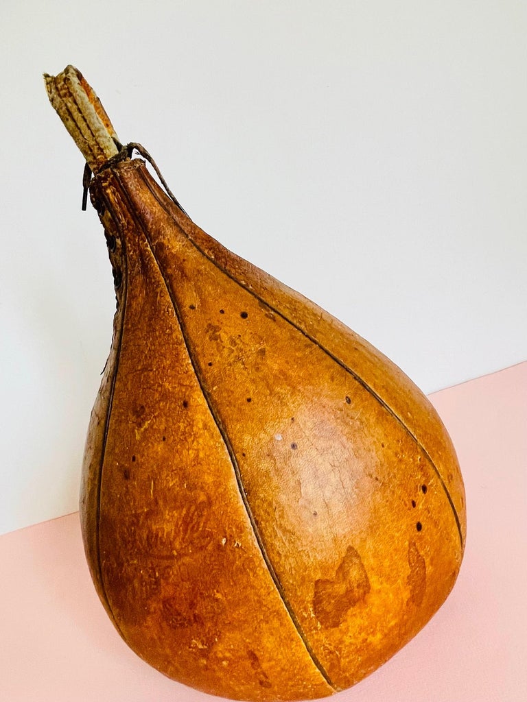 Antique boxing ball. Leather boxing bag. Unique early 1900 boxing speed ...