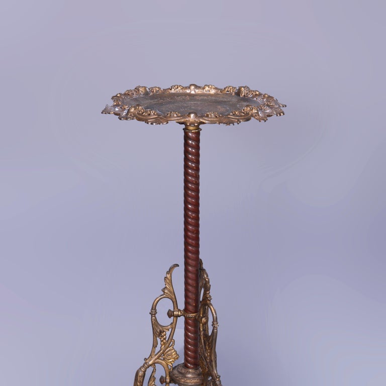 Antique Bradley and Hubbard Bronzed Metal and Brass Card Tray Table ...