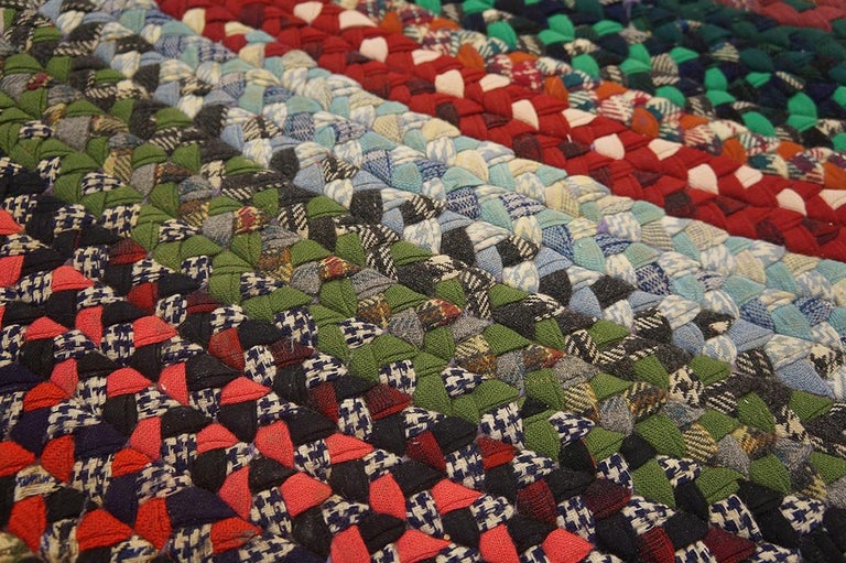 Antique Braided Rug 7' 0" x 7' 6" For Sale at 1stDibs