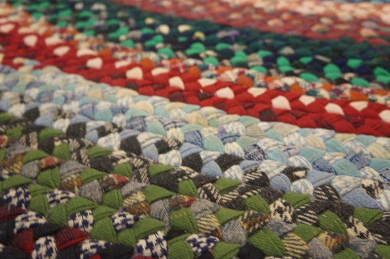 Antique Braided Rug 7' 0" x 7' 6" For Sale at 1stDibs