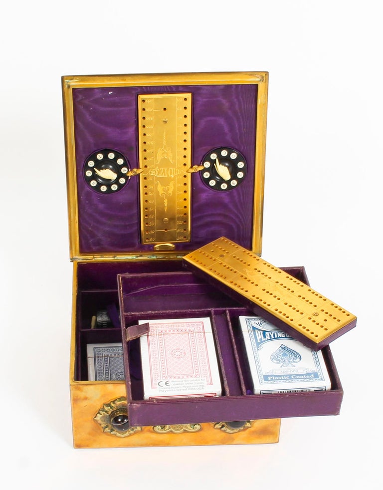 Antique Brass and Agate Gaming Box Edinburgh, 19th Century at 1stDibs