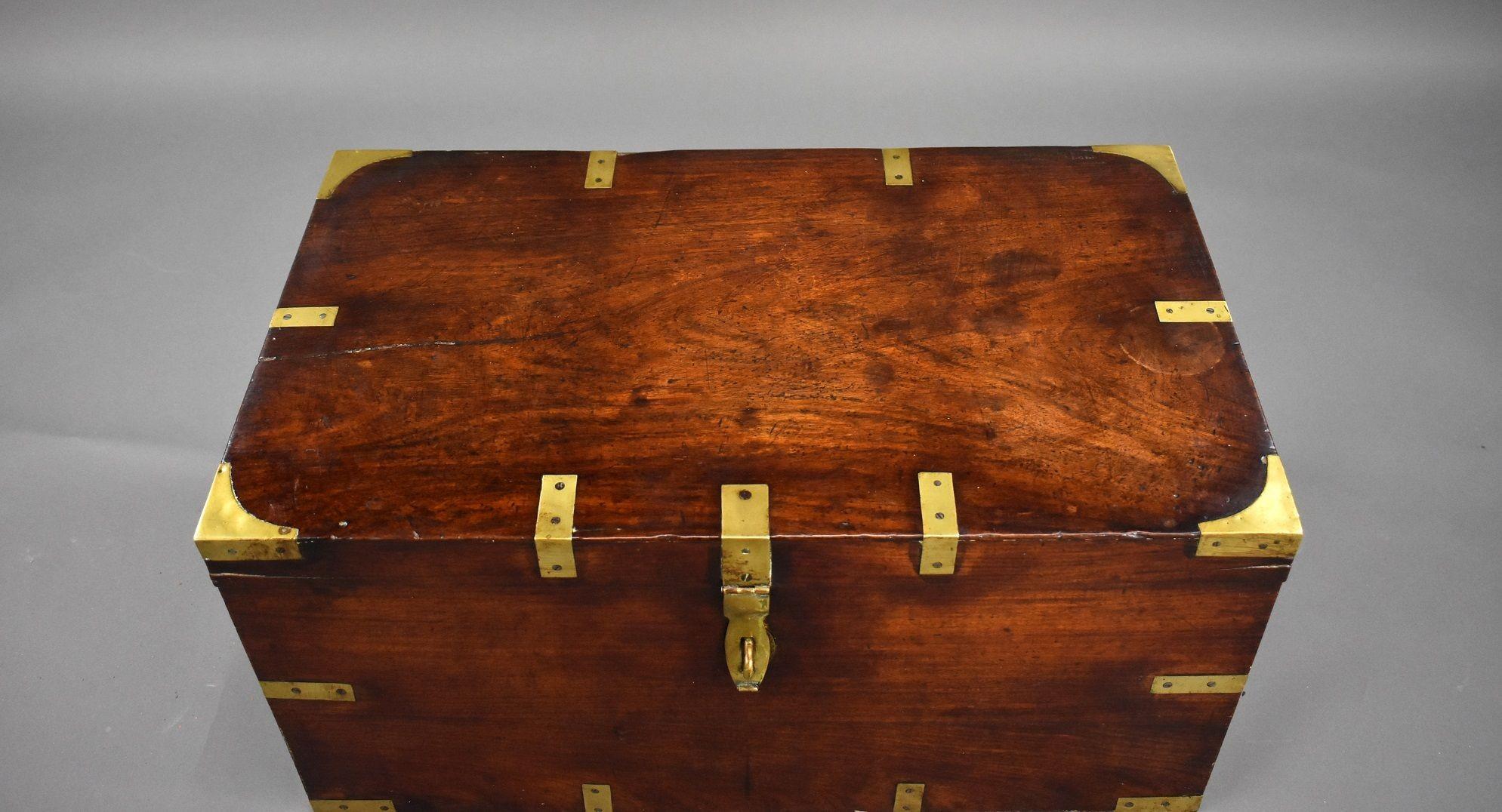 Antique Brass Bound Trunk Sea Chest For Sale at 1stDibs