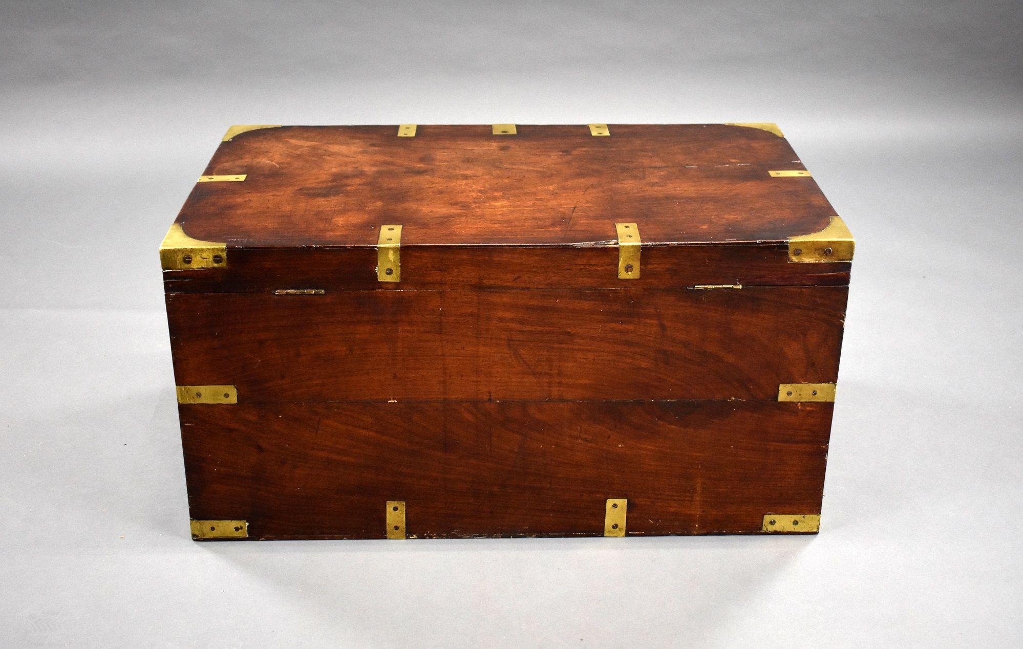 Antique Brass Bound Trunk Sea Chest For Sale at 1stDibs