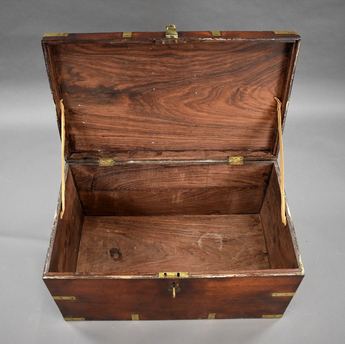 Antique Brass Bound Trunk Sea Chest For Sale at 1stDibs