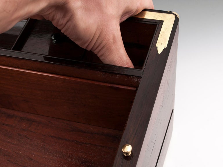 Antique Brass Bound Writing Box with TOP SECRET compartments and ...