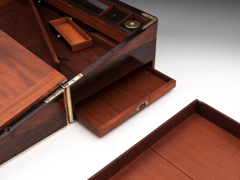 Antique Brass Bound Writing Box with TOP SECRET compartments and ...