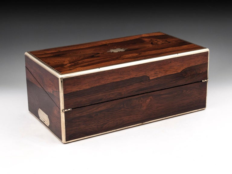 Antique Brass Bound Writing Box with TOP SECRET compartments and ...