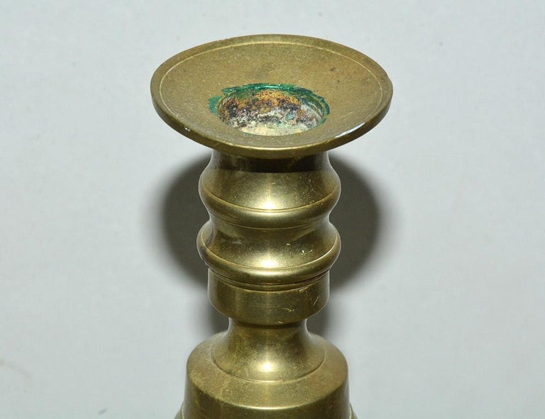 Antique Brass Candlestick For Sale at 1stDibs