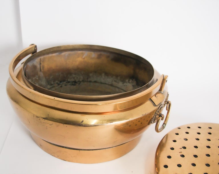 Antique Brass Chinese Brazier For Sale at 1stDibs