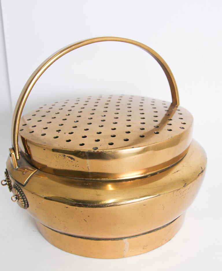 Antique Brass Chinese Brazier For Sale at 1stDibs