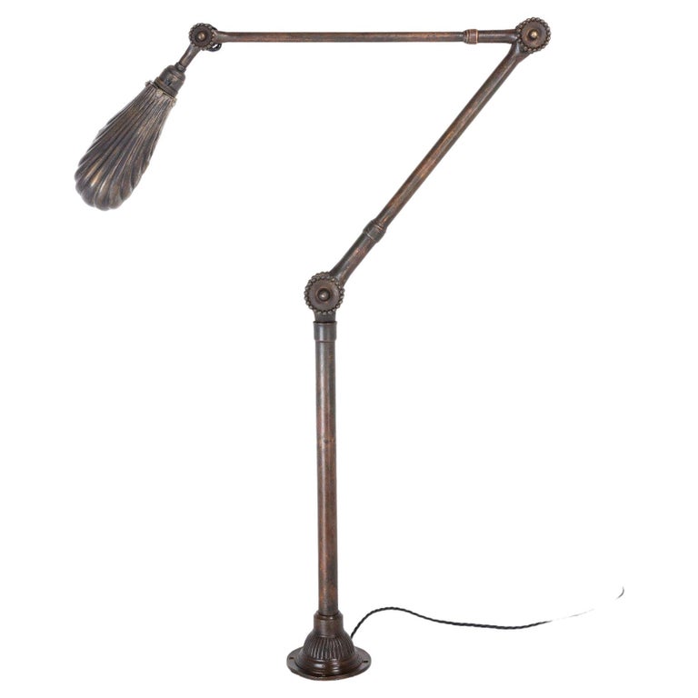 Antique Brass Daisy Joint Machinist Lamp by John Dugdill and Co For ...