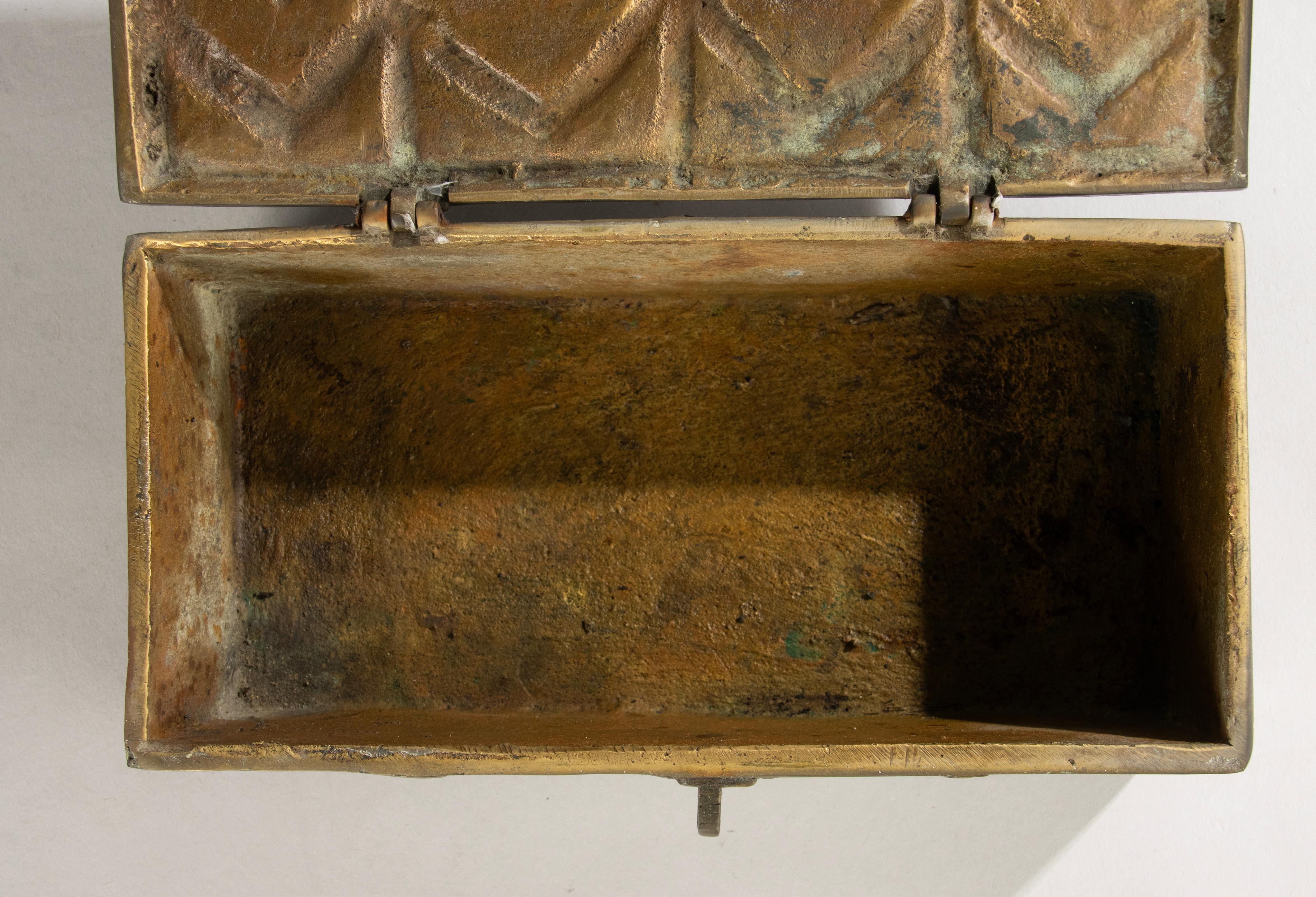 Antique Brass Decorative Box - Gothic Style For Sale at 1stDibs