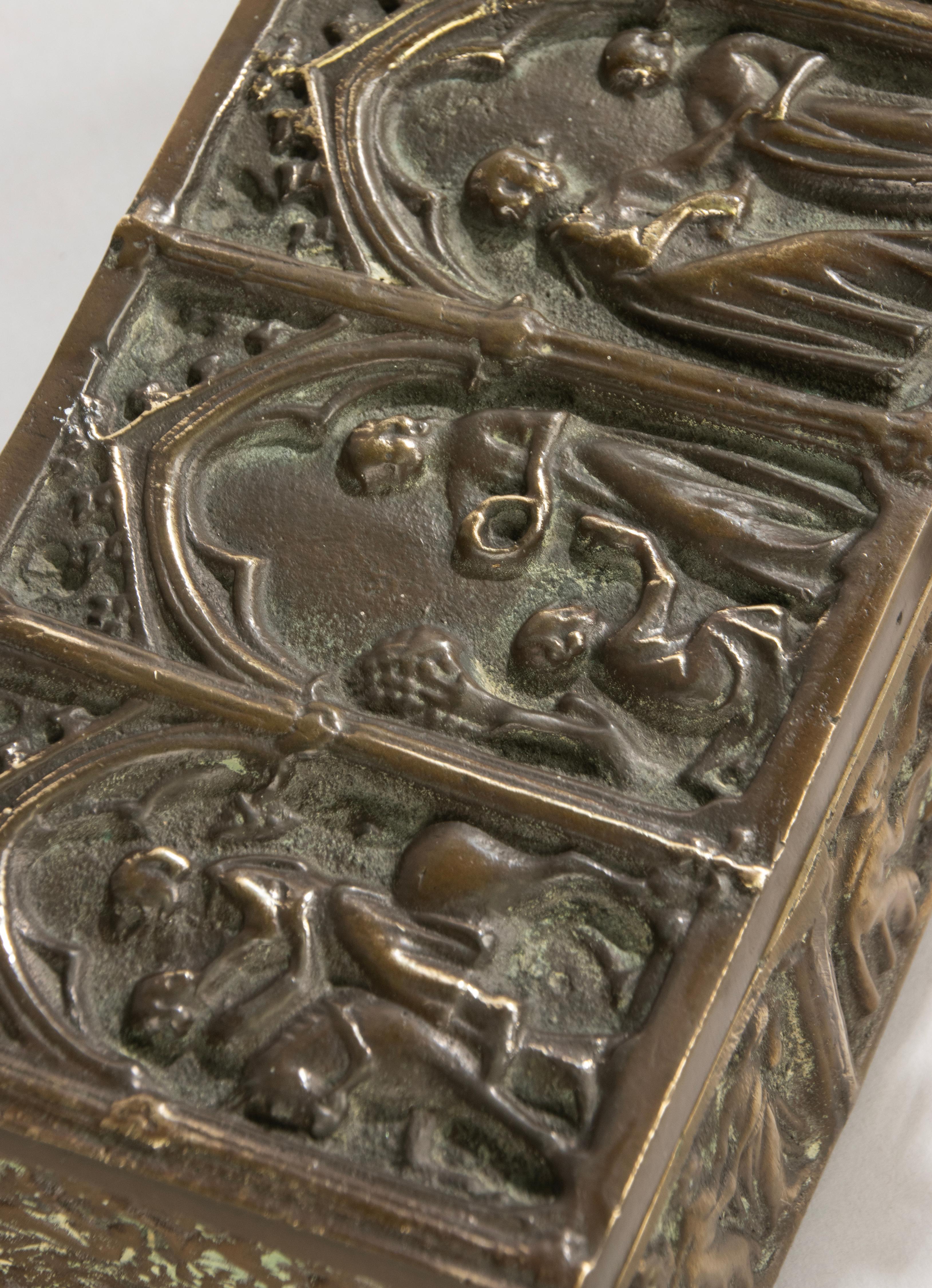 Antique Brass Decorative Box - Gothic Style For Sale at 1stDibs