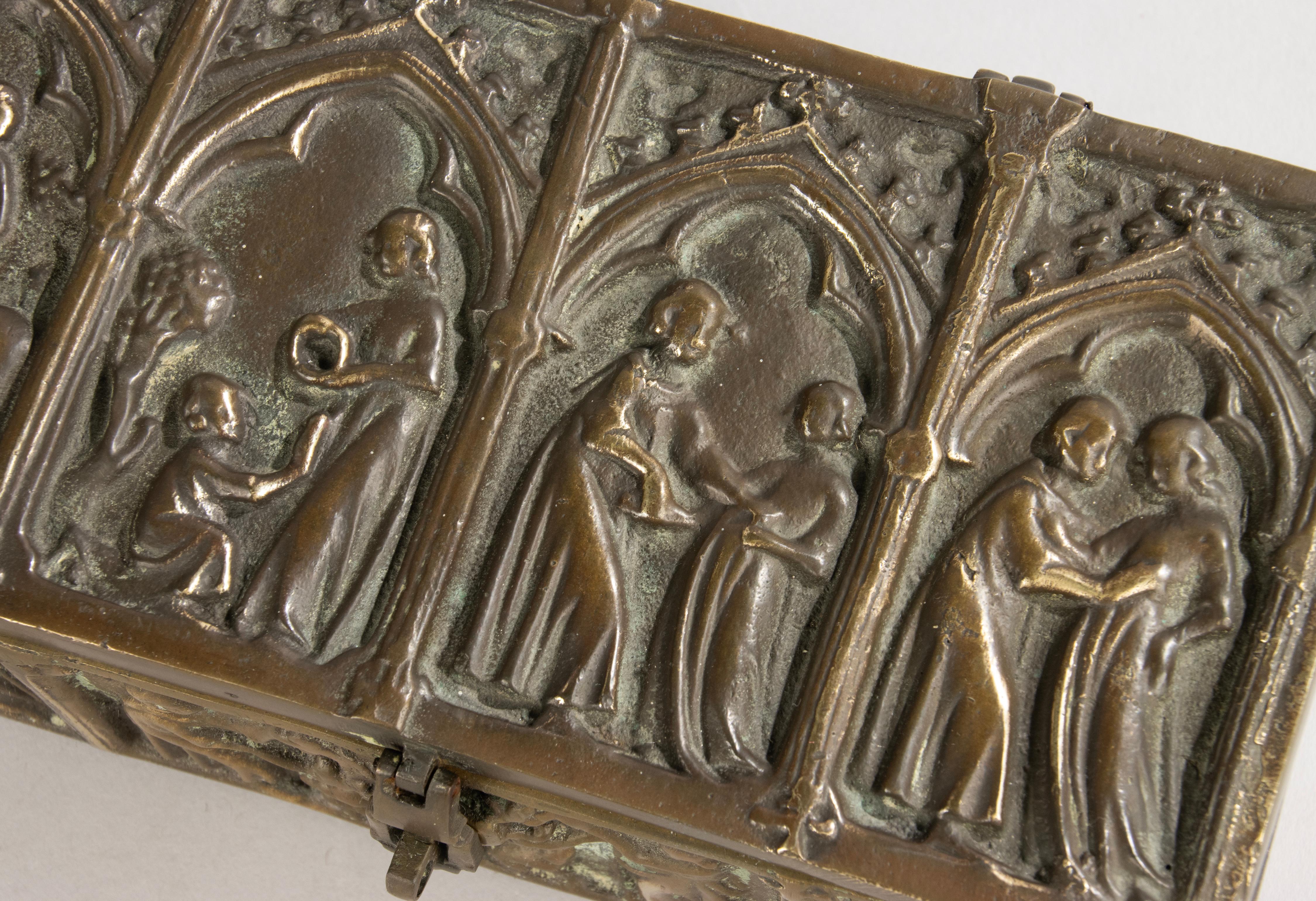 Antique Brass Decorative Box - Gothic Style For Sale at 1stDibs