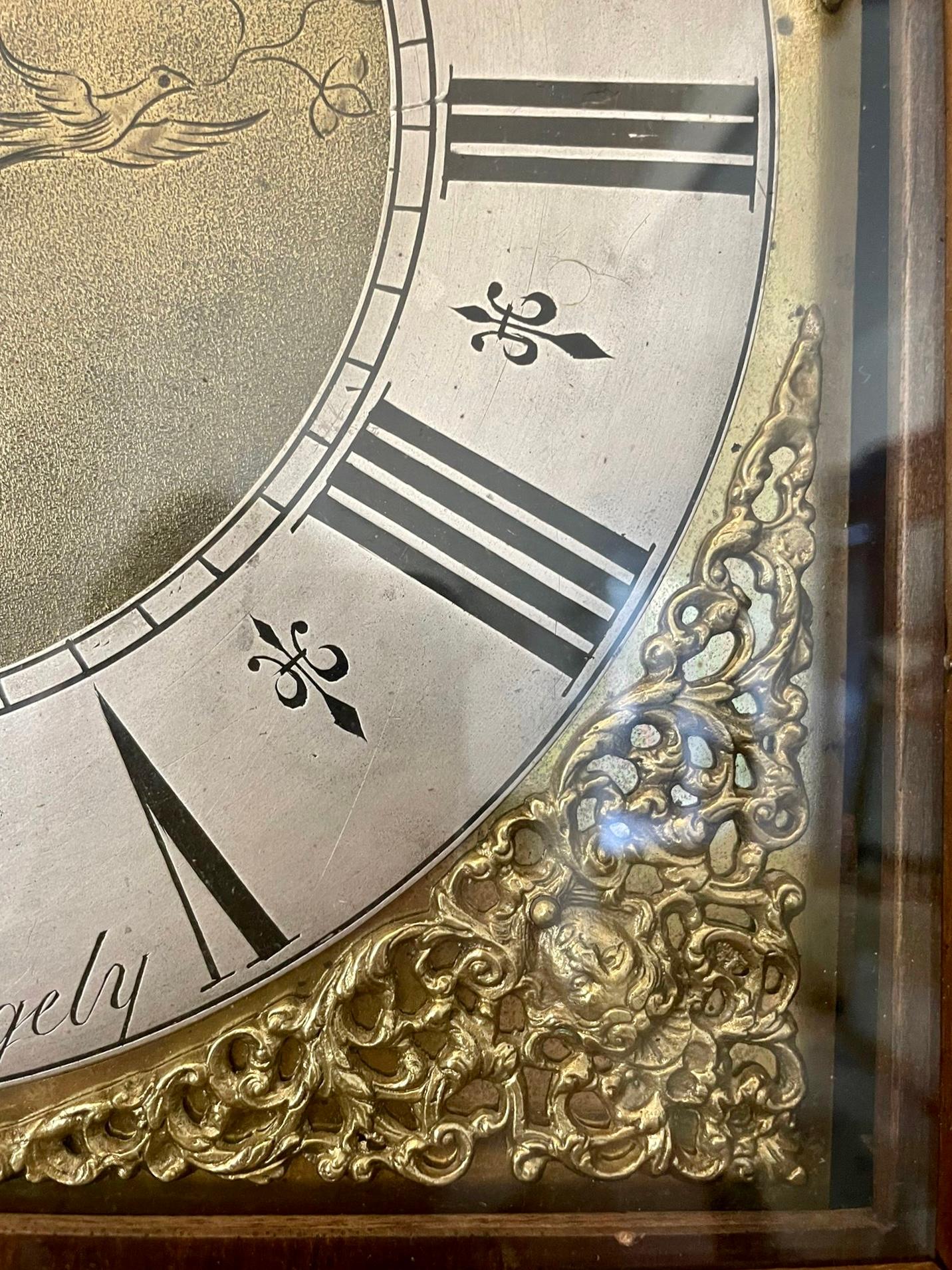 Antique Brass Face Quality Walnut Long Case Clock by George Rice of ...