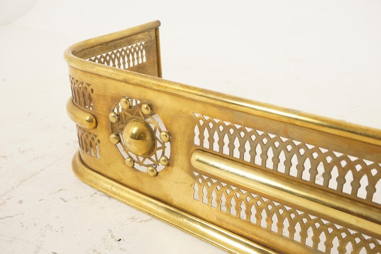 Antique Brass Fireplace Surround, Fender Hearth Guard, Scotland, 1900 ...