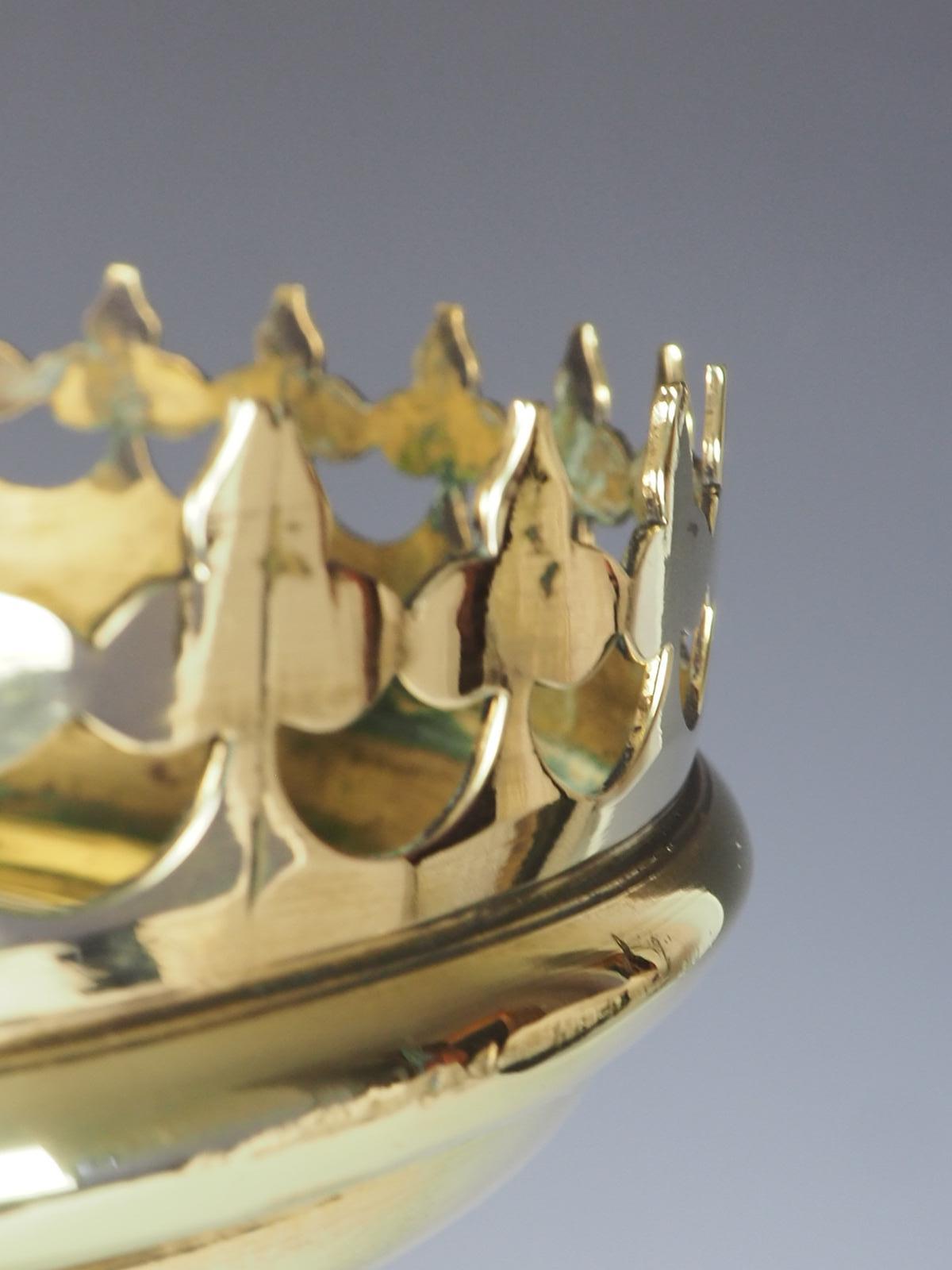 Antique Brass Gothic Revival Church Candle Holder / Candlestick For ...