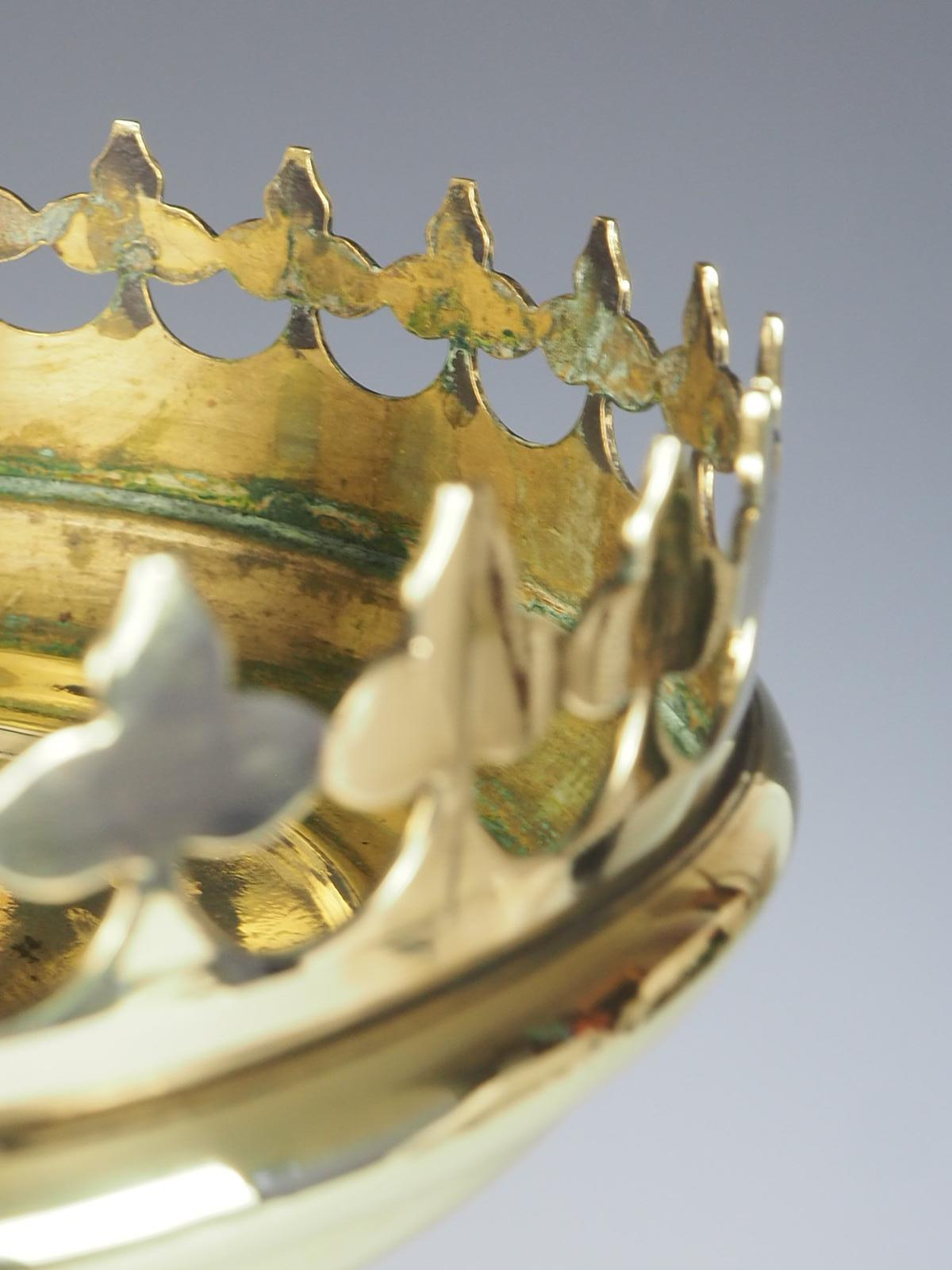 Antique Brass Gothic Revival Church Candle Holder / Candlestick For ...