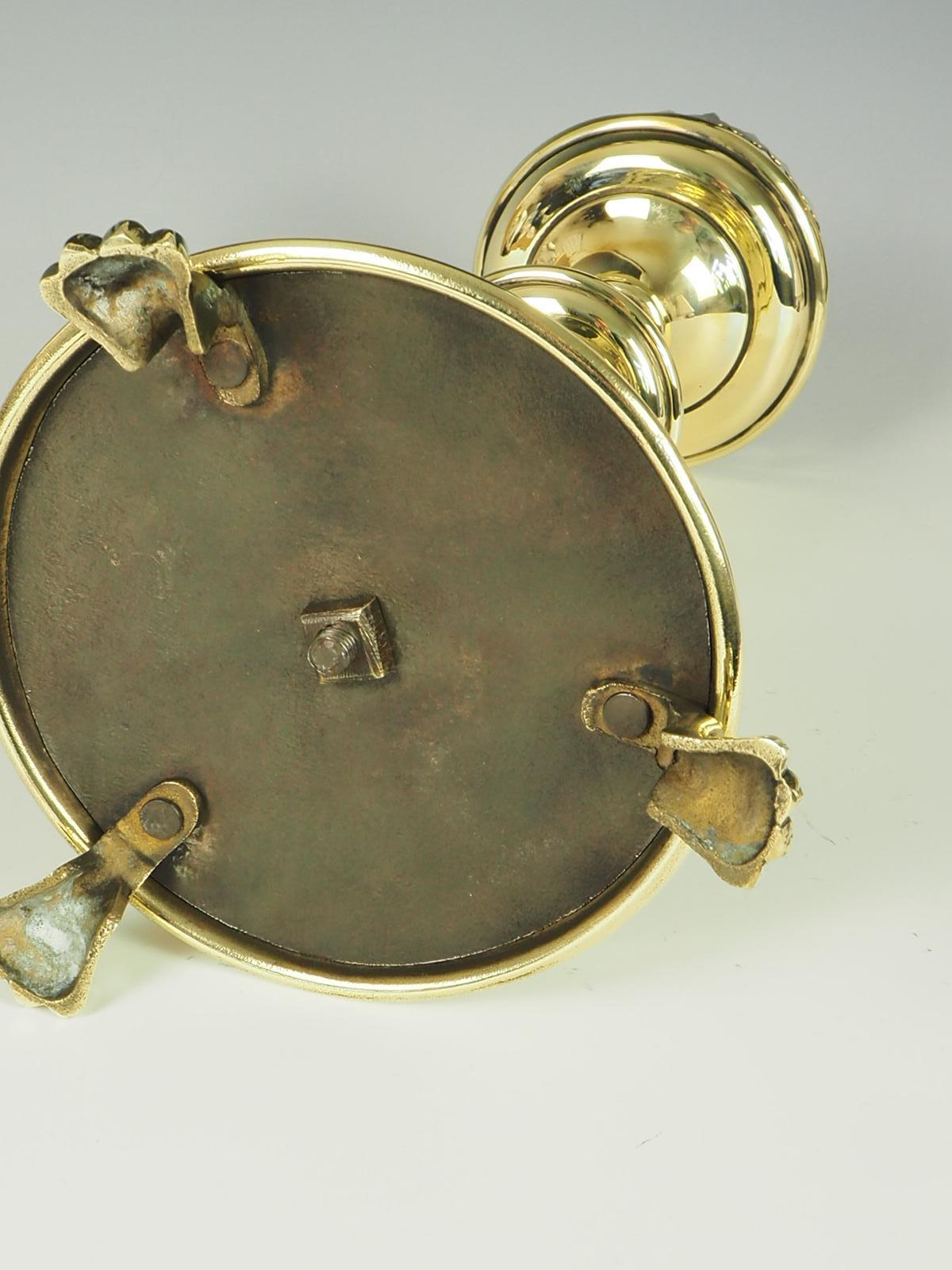 Antique Brass Gothic Revival Church Candle Holder / Candlestick For ...