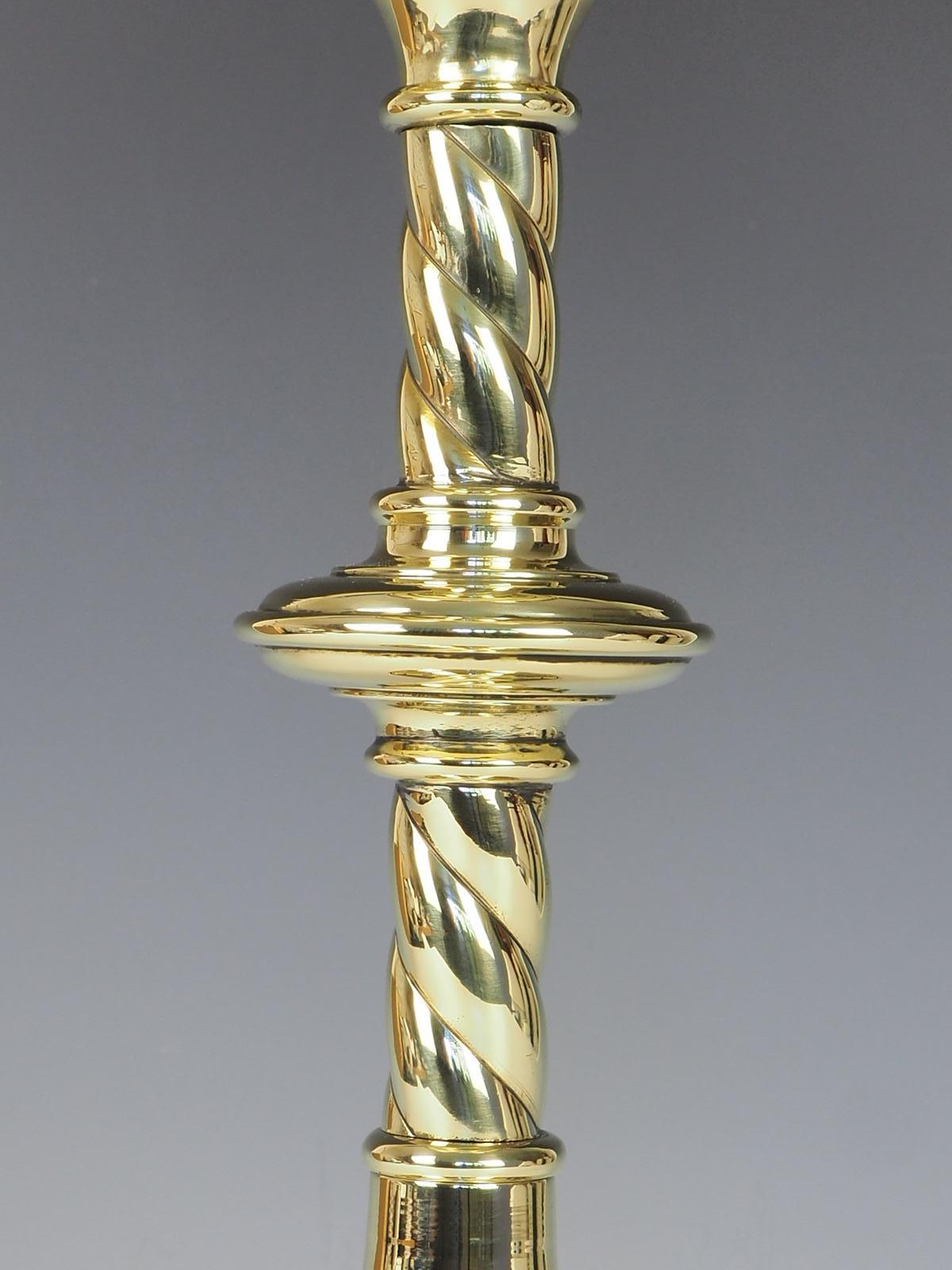 Antique Brass Gothic Revival Church Candle Holder / Candlestick For ...