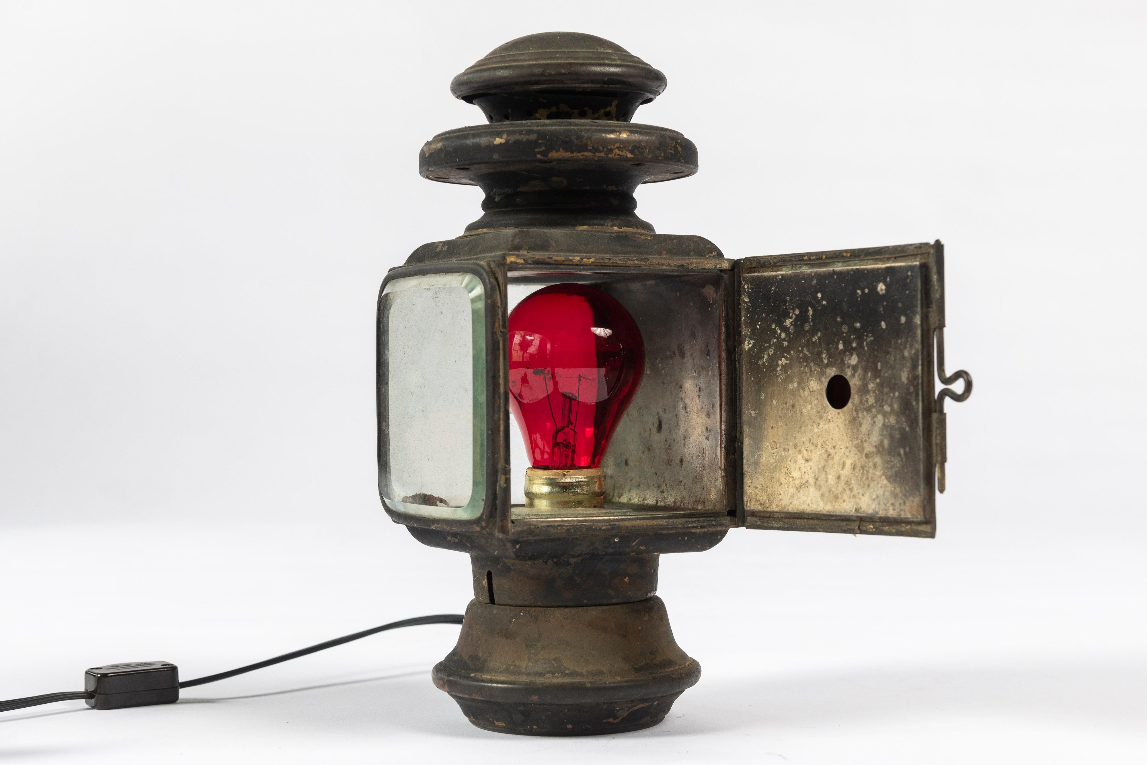 Antique Brass Lantern Lamp for Car or Buggy, Model 104, Atwood Castle ...