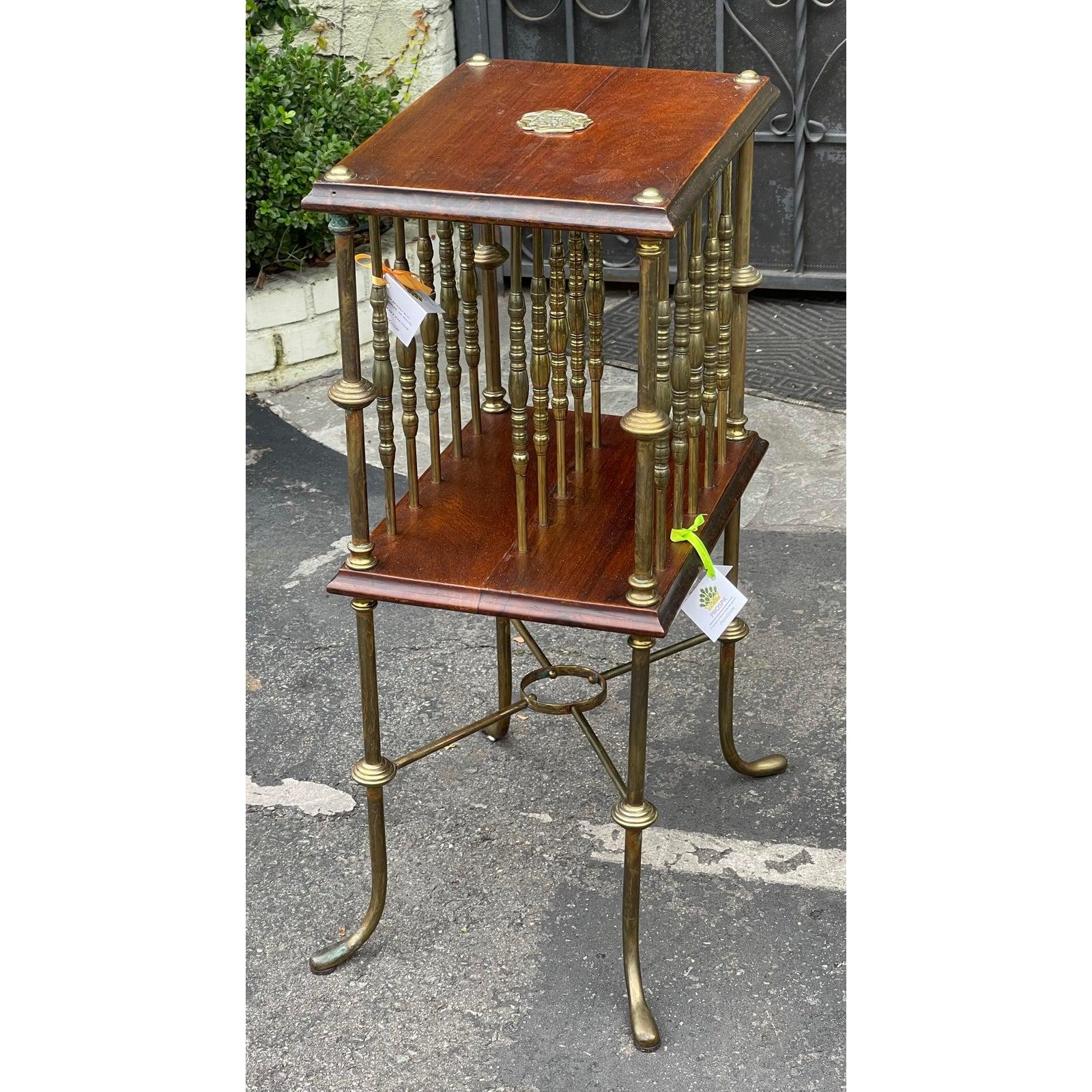 Antique Brass and Mahogany Magazine Rack Table Stand, 19th Century at ...