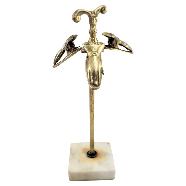 Antique Brass and Metal Figural Victorian Ladies Gloves Clip Stand or ...