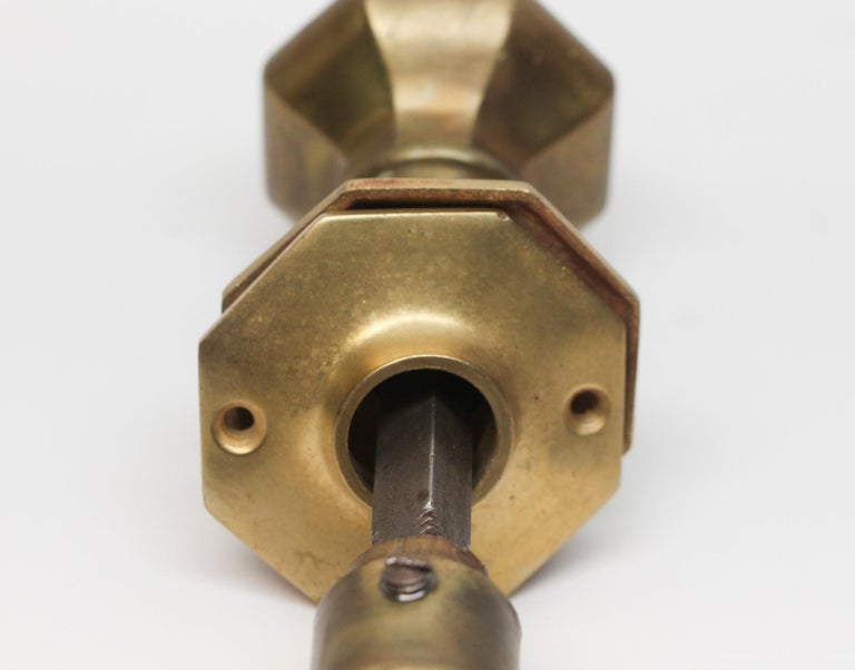 Antique Brass Octagon Entry Door Knob Set with Original Patina For Sale at 1stDibs | antique ...