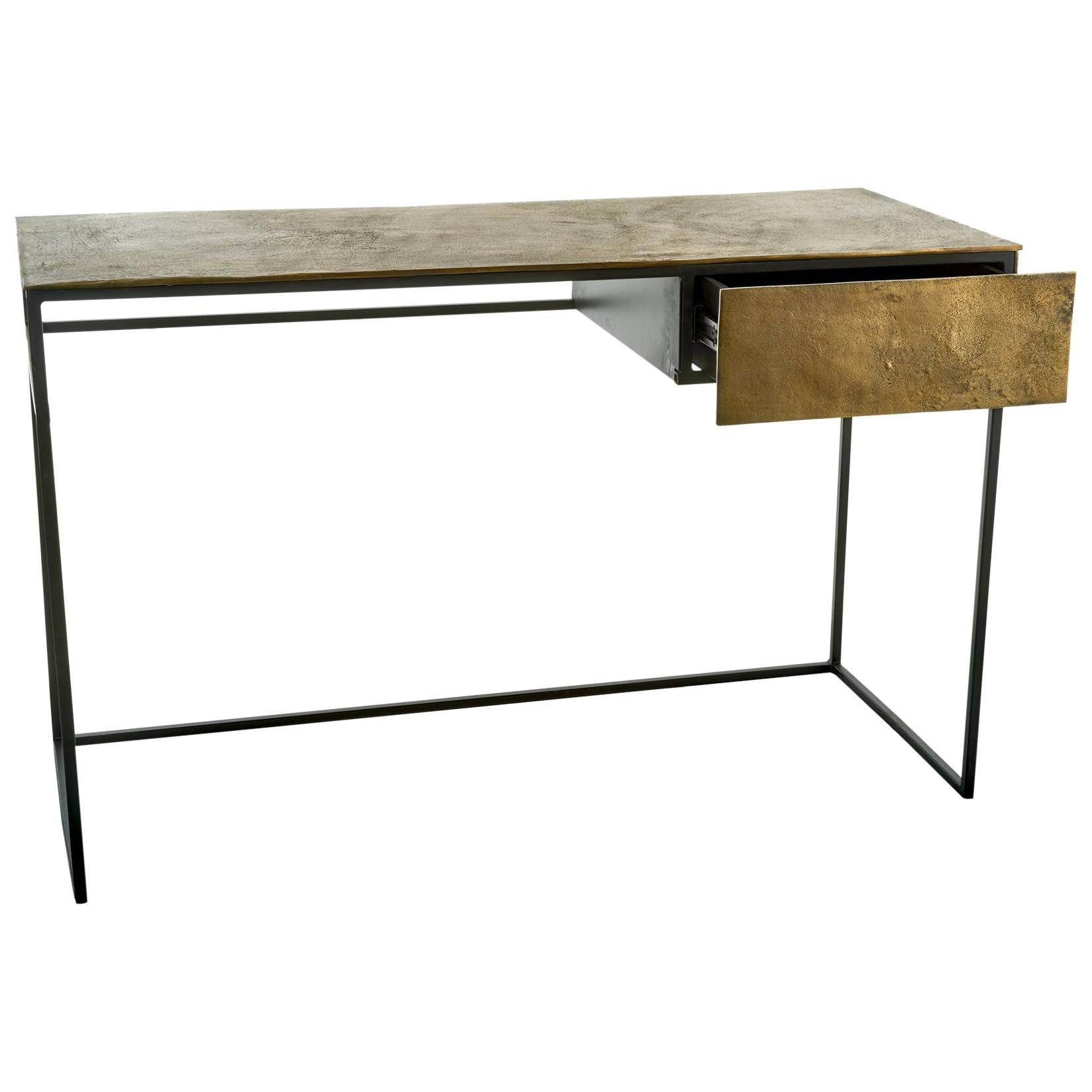 Antique Brass Plated Desk, Pols Potten Studio at 1stDibs