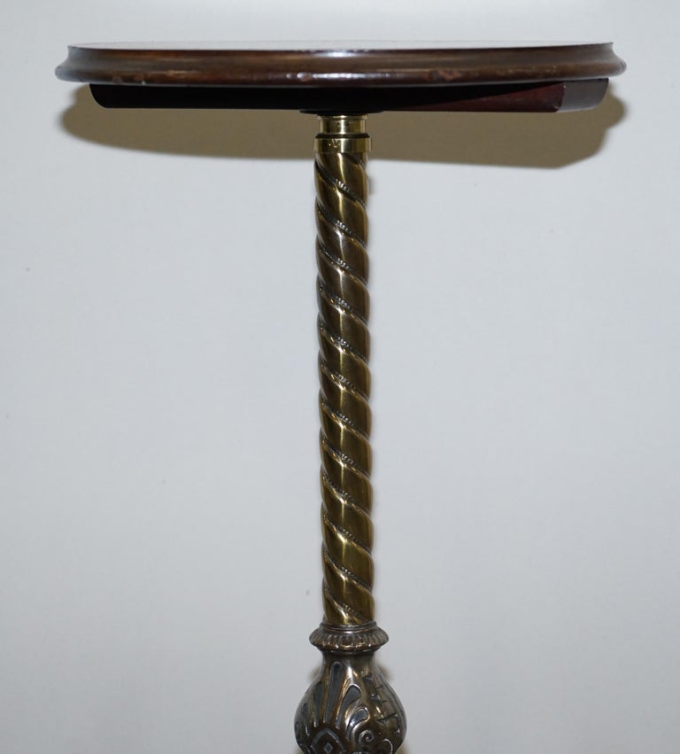 Antique Brass and Steel John Carter Literary Machine Side End Lamp Wine ...
