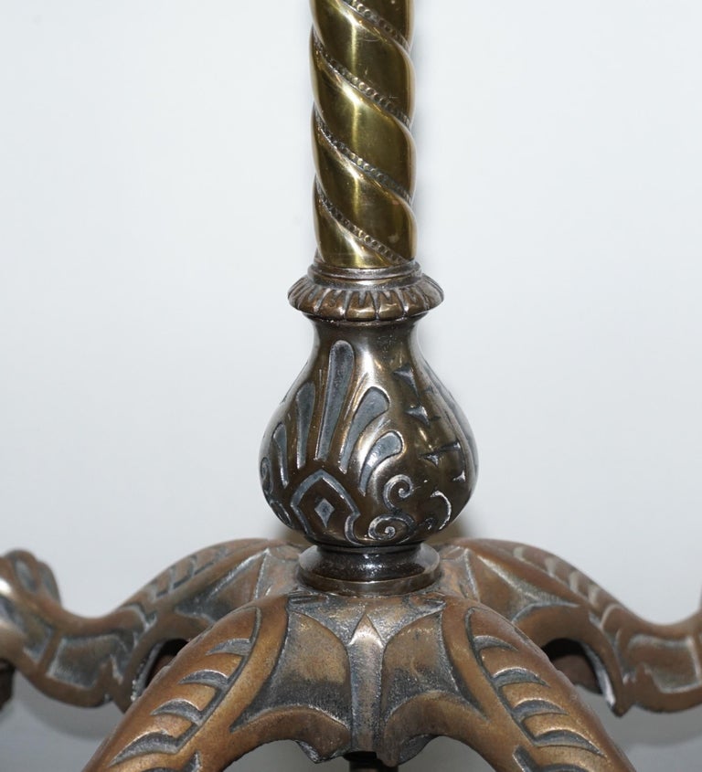 Antique Brass and Steel John Carter Literary Machine Side End Lamp Wine ...