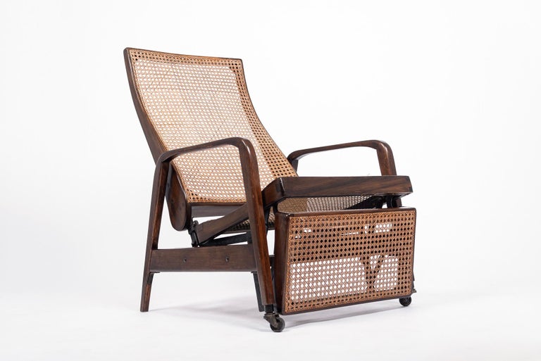 Antique Brazilian Walnut Wood and Cane Reclining Lounge Chair For Sale at 1stDibs cane recliner chair wood recliner chair antique recliner chair wooden