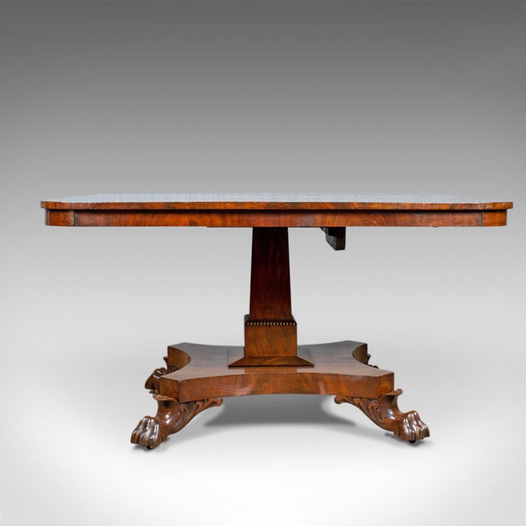 Antique Breakfast Table, English, Regency, Flame Mahogany, Tilt-Top ...