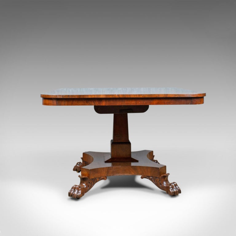 Antique Breakfast Table, English, Regency, Flame Mahogany, Tilt-Top ...