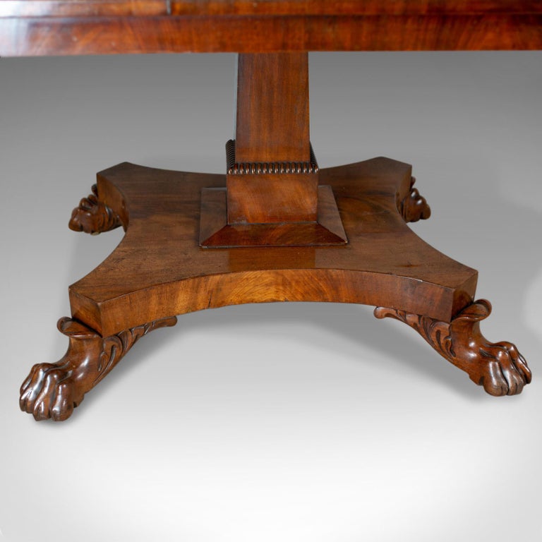 Antique Breakfast Table, English, Regency, Flame Mahogany, Tilt-Top ...