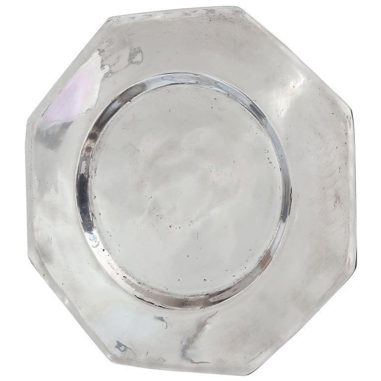 Antique Brightly Polished Pewter Octagonal Plate, 19th Century For Sale ...