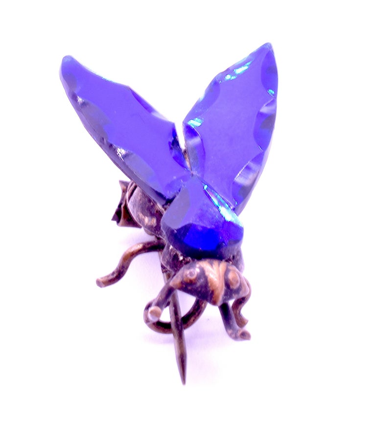 Antique Bristol Blue Vauxhall Glass Bug For Sale at 1stDibs