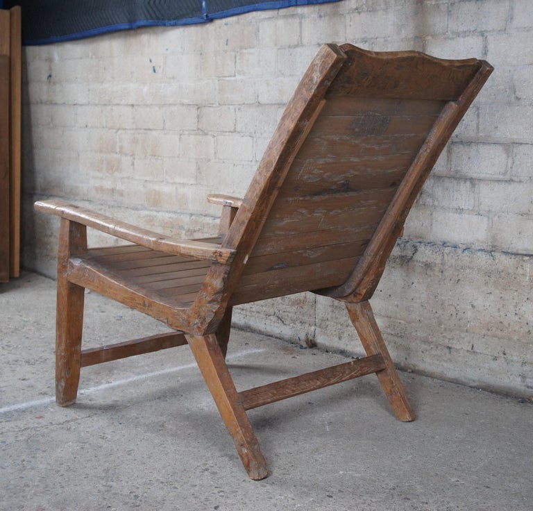 Antique British Colonial Anglo Indian Teak Distressed Plantation ...