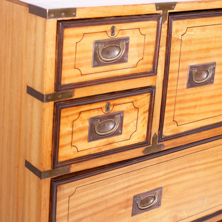 Antique British Colonial Campaign Chest with Pullout Desk For Sale at ...