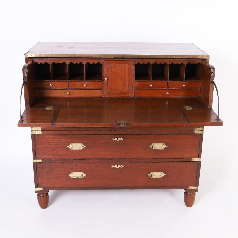 Antique British Colonial Campaign Secretary Chest of Drawers For Sale ...