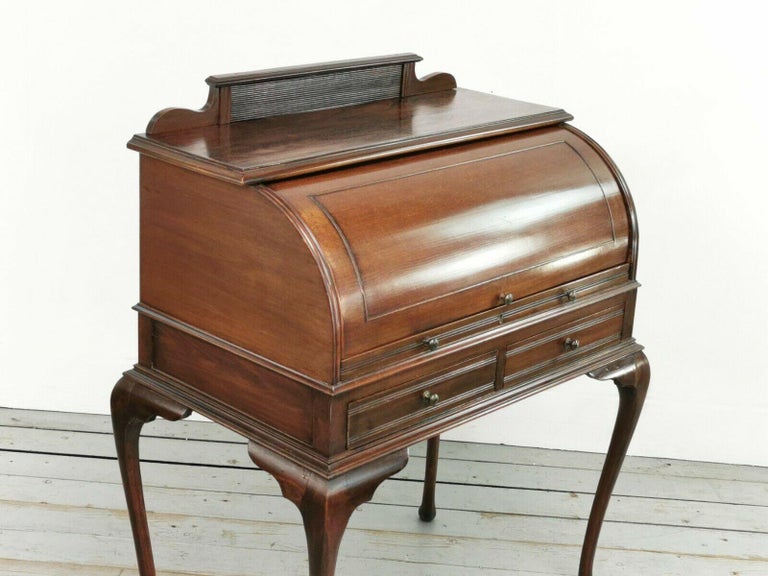 Antique British Edwardian Cylinder Writing Desk at 1stDibs