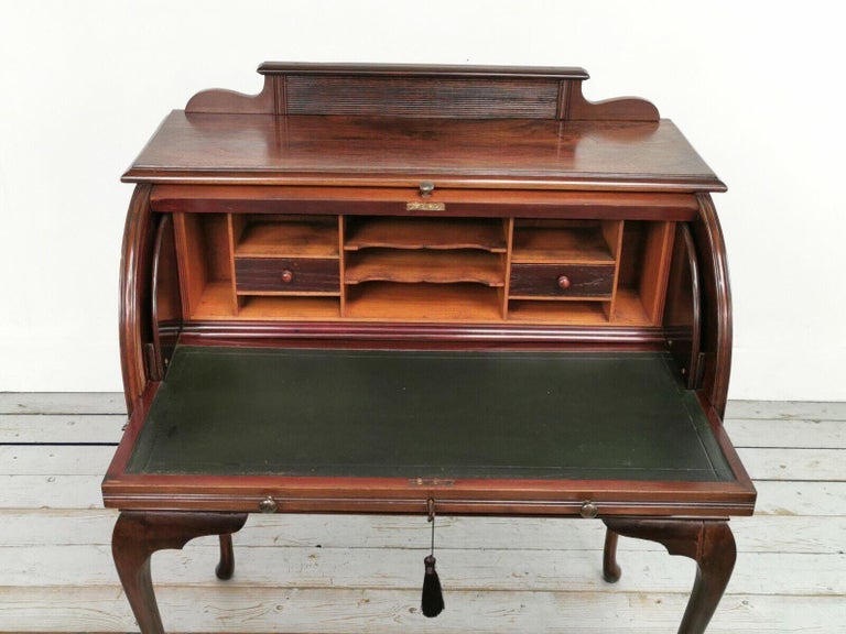 Antique British Edwardian Cylinder Writing Desk at 1stDibs
