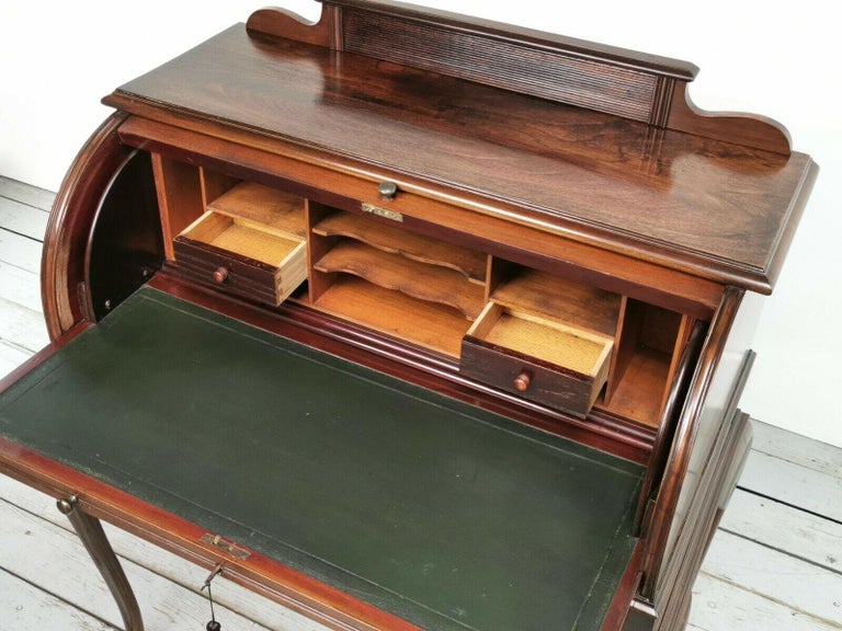 Antique British Edwardian Cylinder Writing Desk at 1stDibs